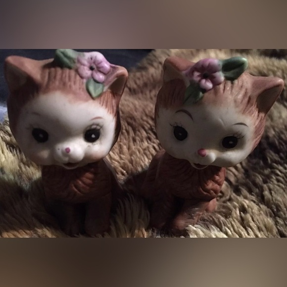 Kitchen | Salt Pepper Shakers Vintage Porcelain Bisque Kittens Cats ...